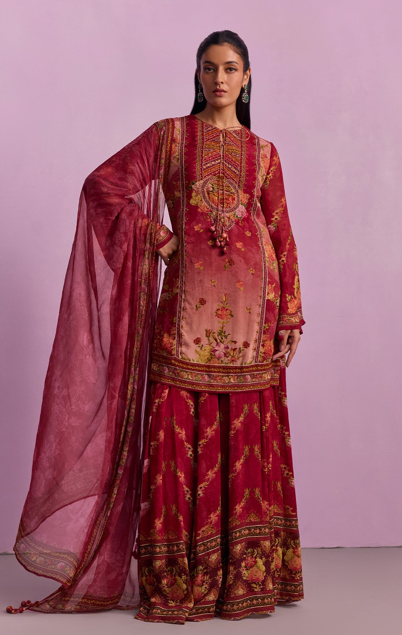 Anaisha Sharara Set | Red Sharara Set For Women – Kalista-Ind